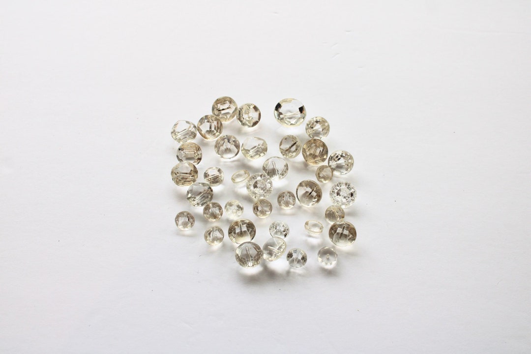 Vintage Glass Buttons Lot 40 Mixed Clear Round Buttons MB77 - Etsy