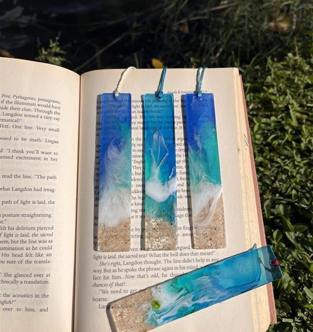 Ocean Seashore & Wave Beachy Resin Bookmark - Etsy