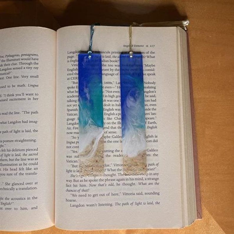 Ocean Seashore & Wave Beachy Resin Bookmark - Etsy