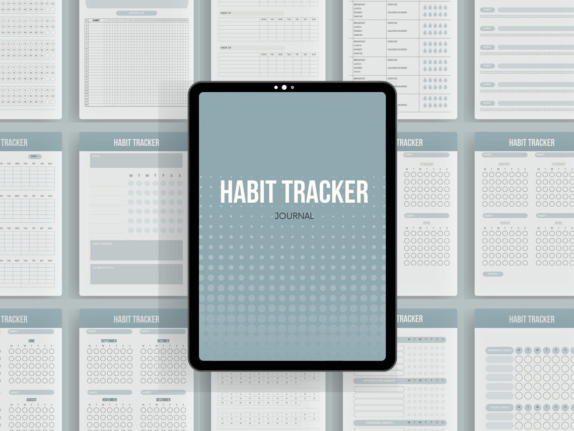 16-page Habit Tracker Canva Template, Editable and Printable, Wellness ...