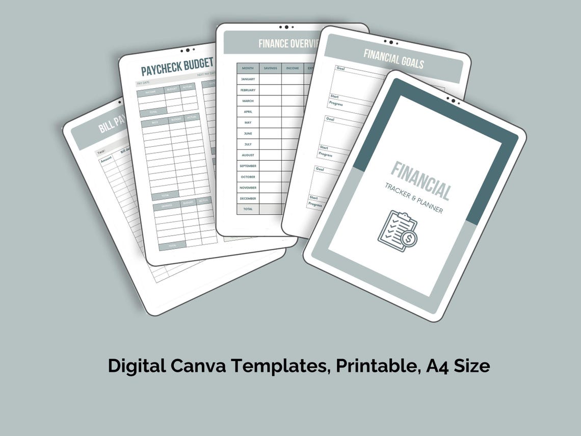 Personal Finance Worksheet Bundle, Editable and Printable Canva ...