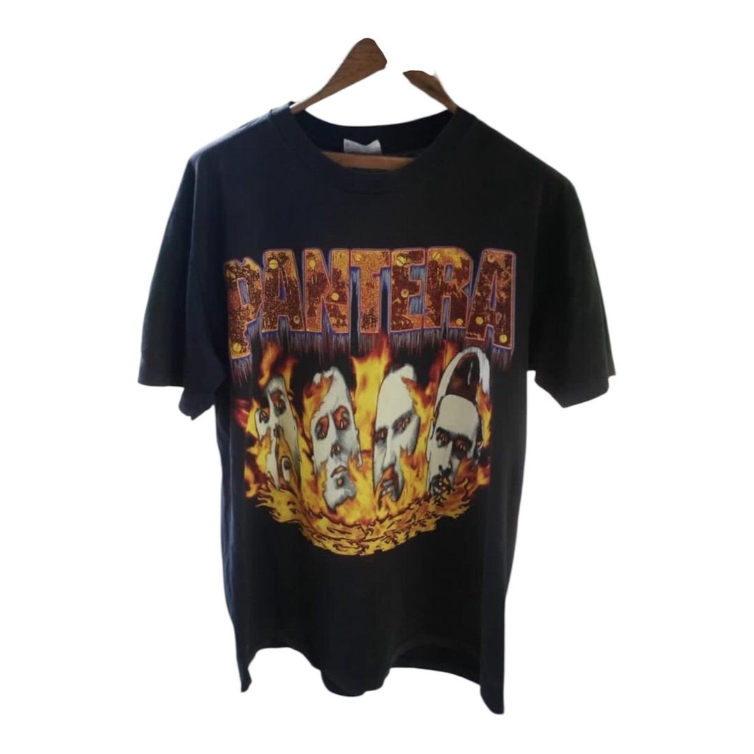 Sick Vintage 90s PANTERA Flame Snake Travis Scott Distressed Flare Fire ...