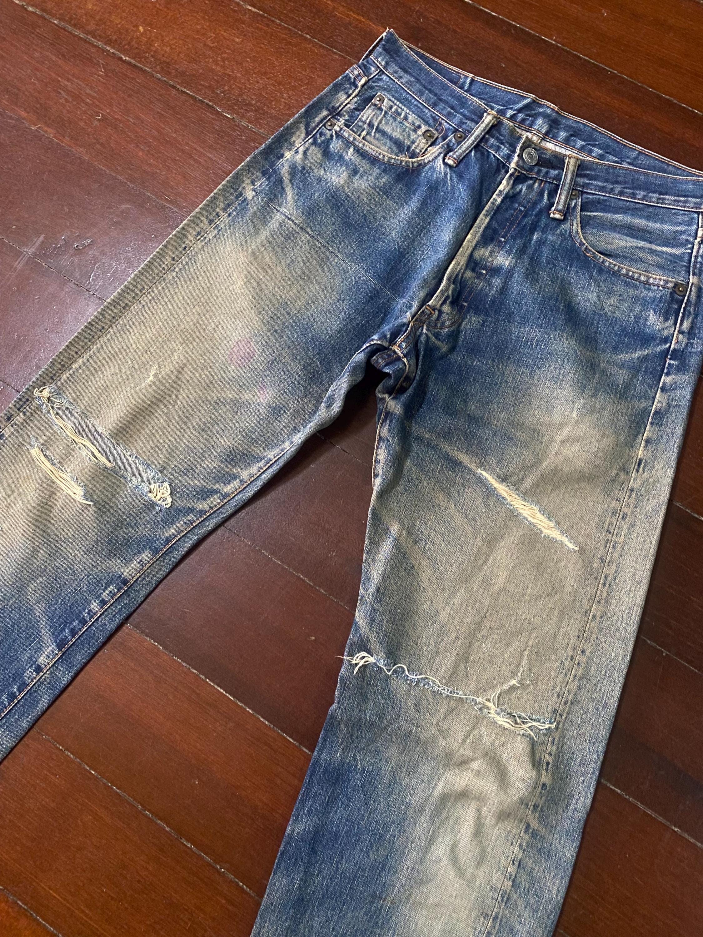 Vintage Denime Distress Mud Wash Denim Selvedge Jeans - Etsy Canada