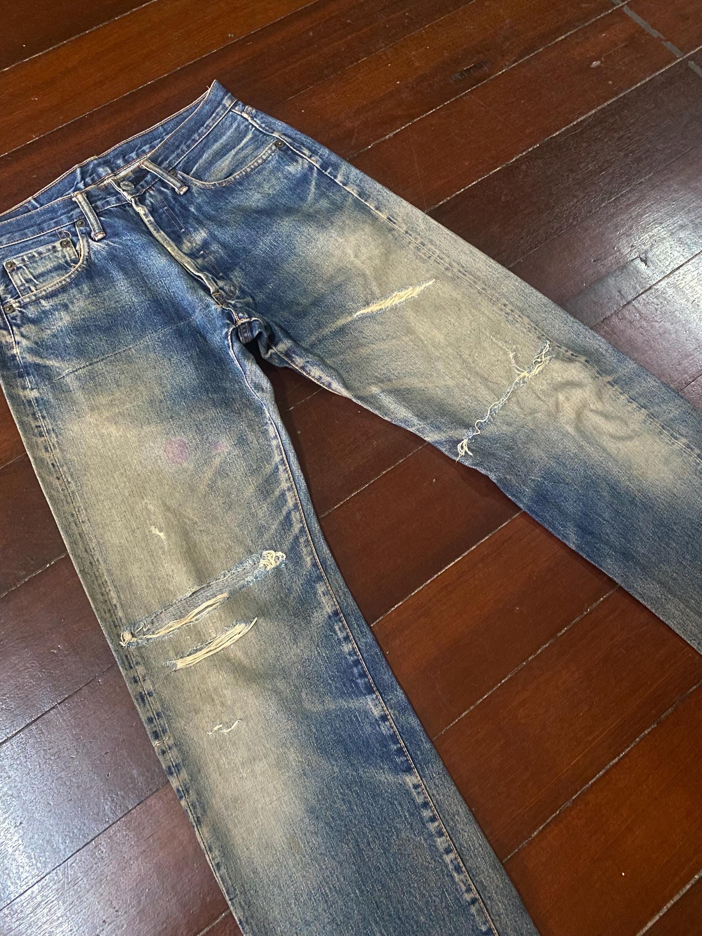 Vintage Denime Distress Mud Wash Denim Selvedge Jeans - Etsy Canada