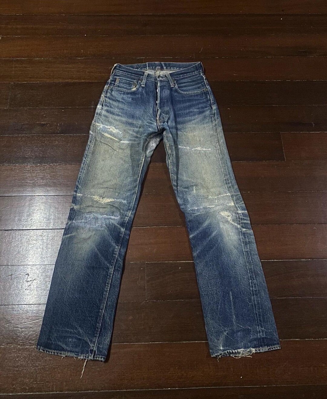 Vintage 90s Denime Distress Mud Wash Denim Selvedge Jeans Rework Custom ...