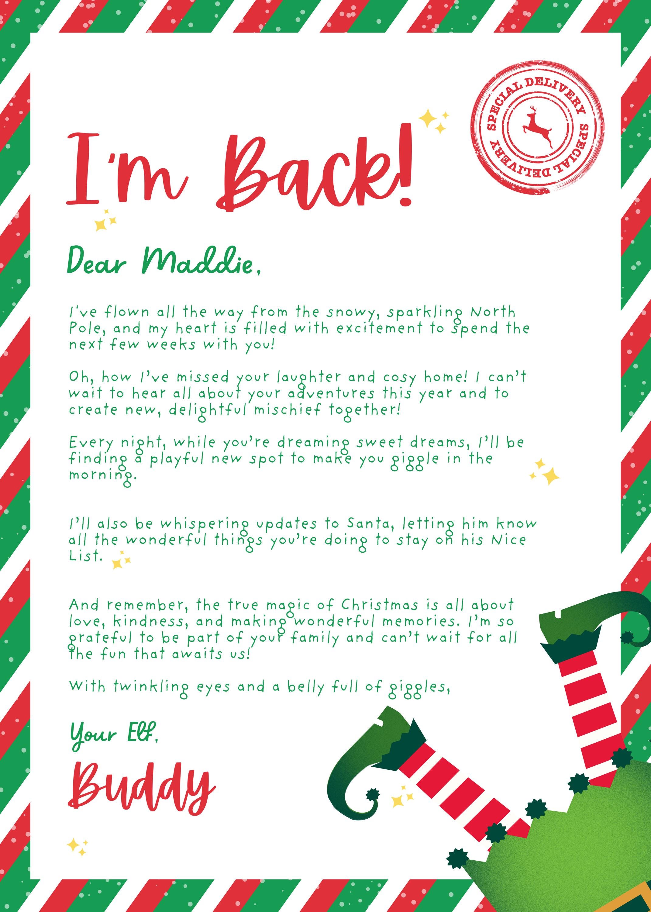 Editable Elf Arrival AND Goodbye Letters Printable Christmas Elf Letter ...