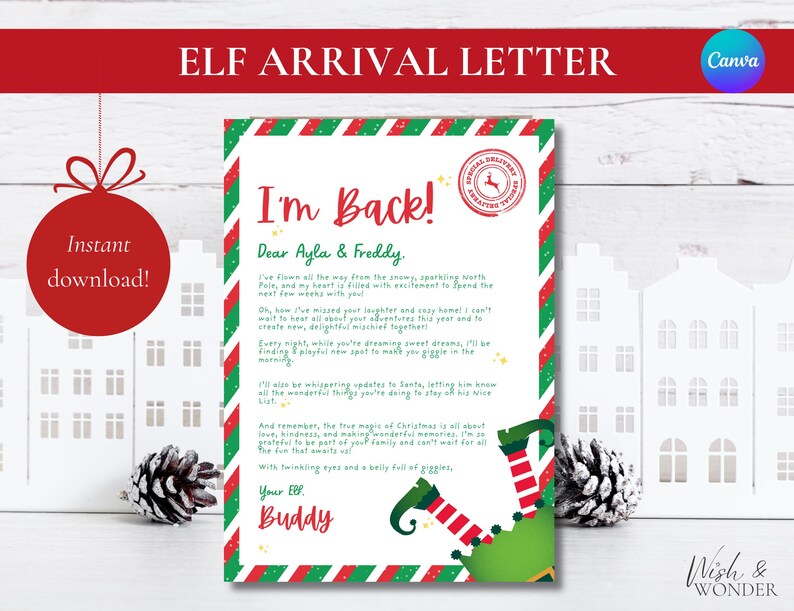 Editable Elf Arrival Letter Printable Elf Welcome Letter Christmas Elf ...