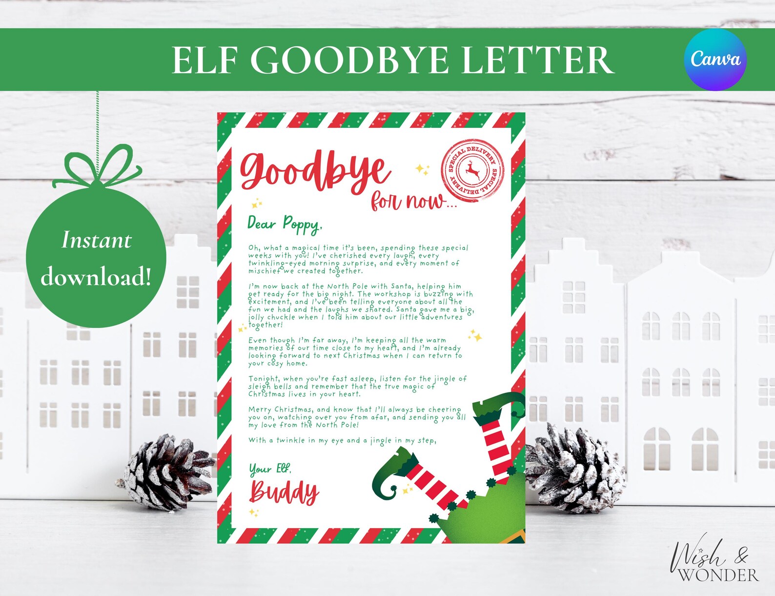 Editable Elf Goodbye Letter Printable Elf Farewell Letter Christmas Elf ...