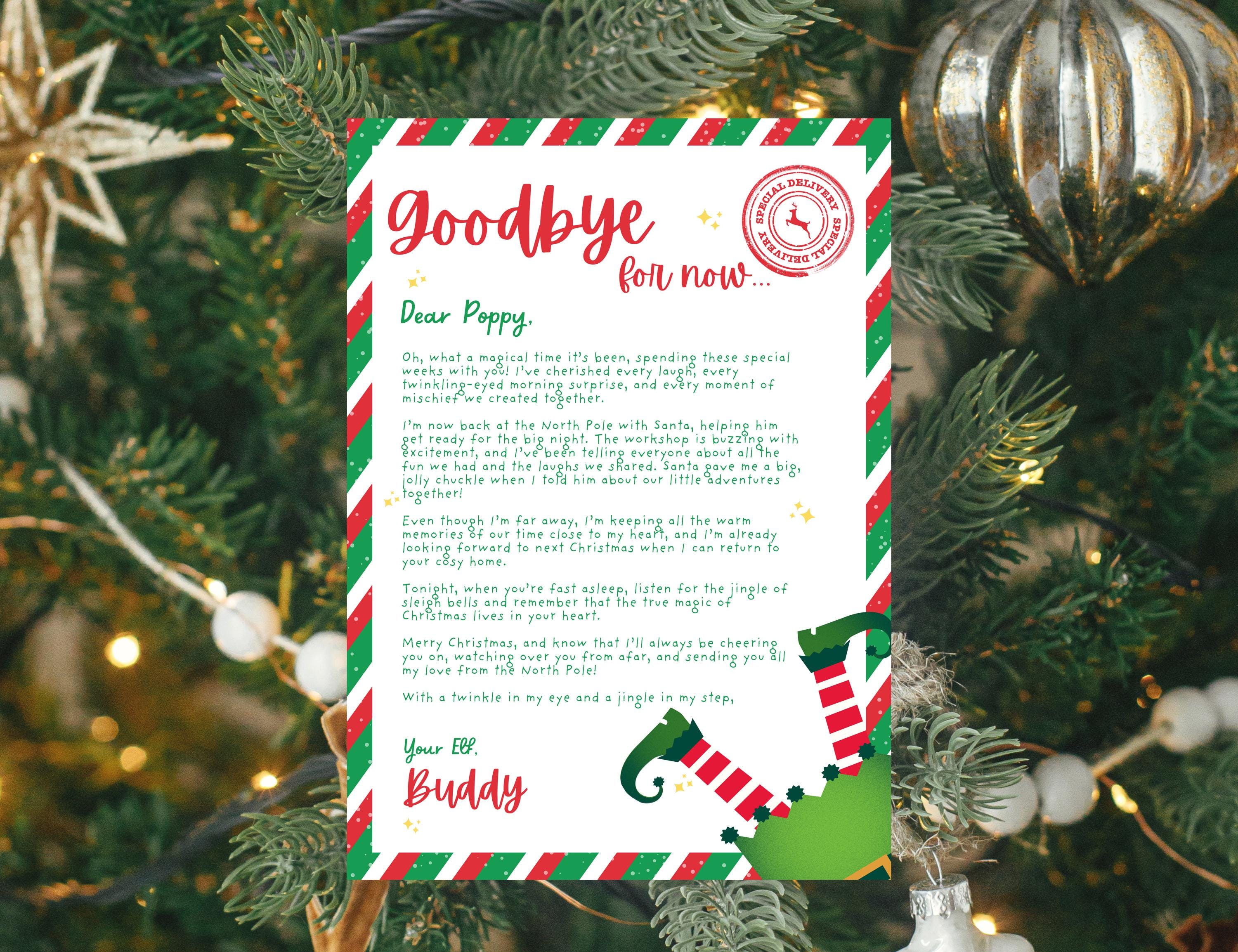 Editable Elf Goodbye Letter Printable Elf Farewell Letter Christmas Elf ...
