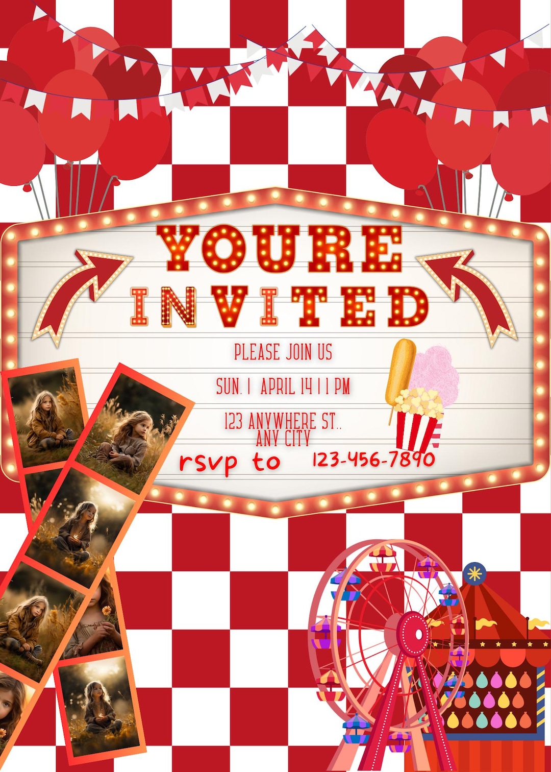 Custom Circus Carnival Theme Invitation - Etsy