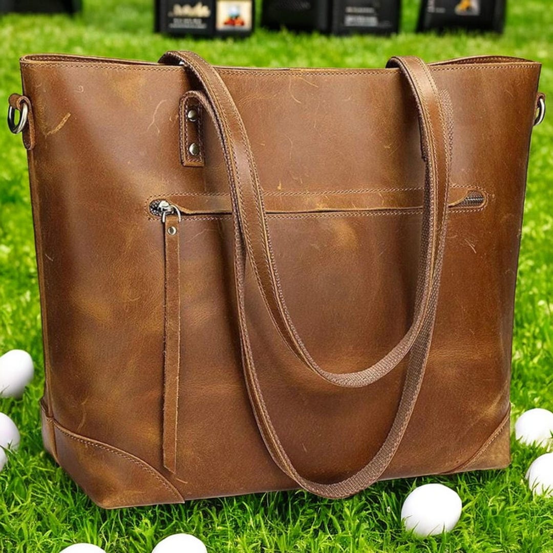 Personalized Leather Tote Bag for Women Large Work Bag, Genuine Leather ...