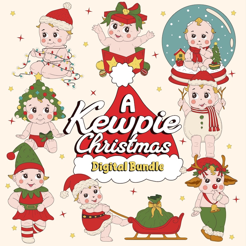Kewpie Christmas Png Svg Downloadable Christmas Bundle Cute Baby ...