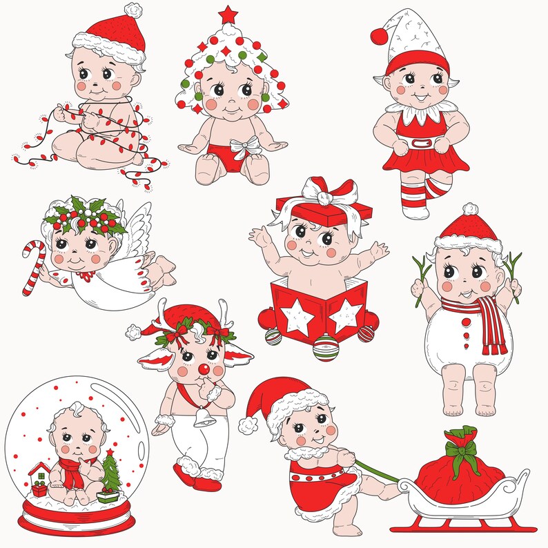 Kewpie Christmas Png Svg Downloadable Christmas Bundle Cute Baby ...
