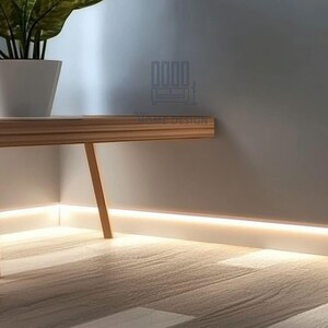 Led Baseboard Molding, White Durable Polimer Floor Moulding, Skirting ...