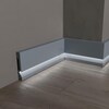 Led Baseboard Molding, White Durable Polimer Floor Moulding, Skirting ...