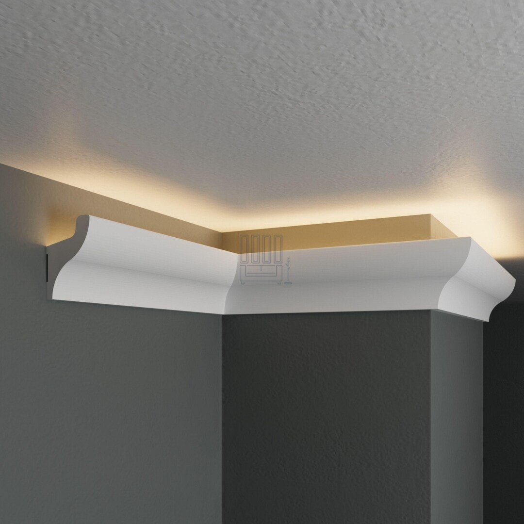 LED Ceiling Coving Crown Molding, Indirect Lighting Cornice Skirting Board Accent Wall Trim ...