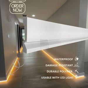 Led Baseboard Molding, White Durable Polimer Floor Moulding, Skirting ...