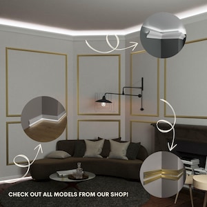 LED Ceiling Coving Crown Molding, Indirect Lighting Cornice Skirting ...