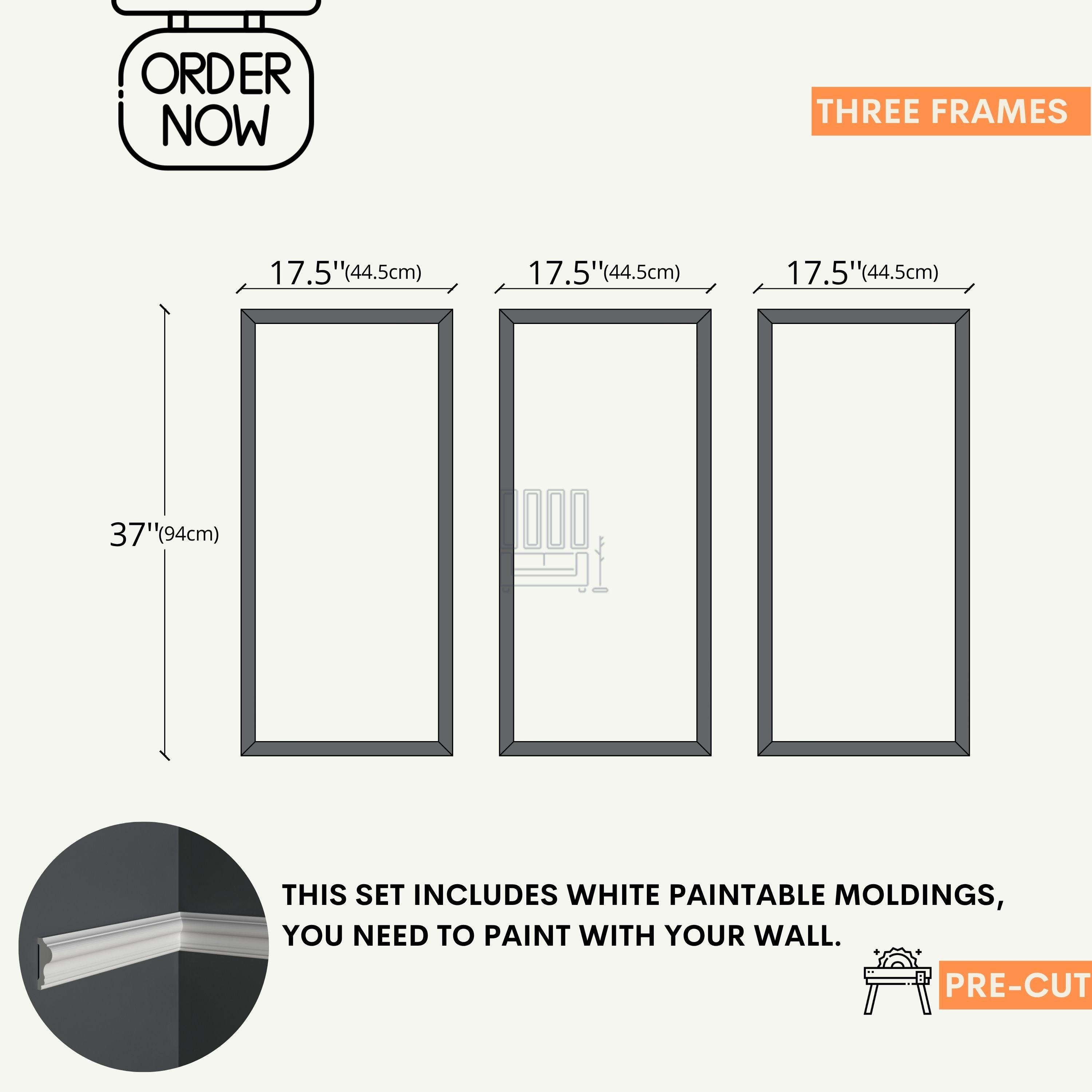 Pre-cut Half Wall Paneling Kit, DIY Accent Wall Trim, Wainscoting - Etsy