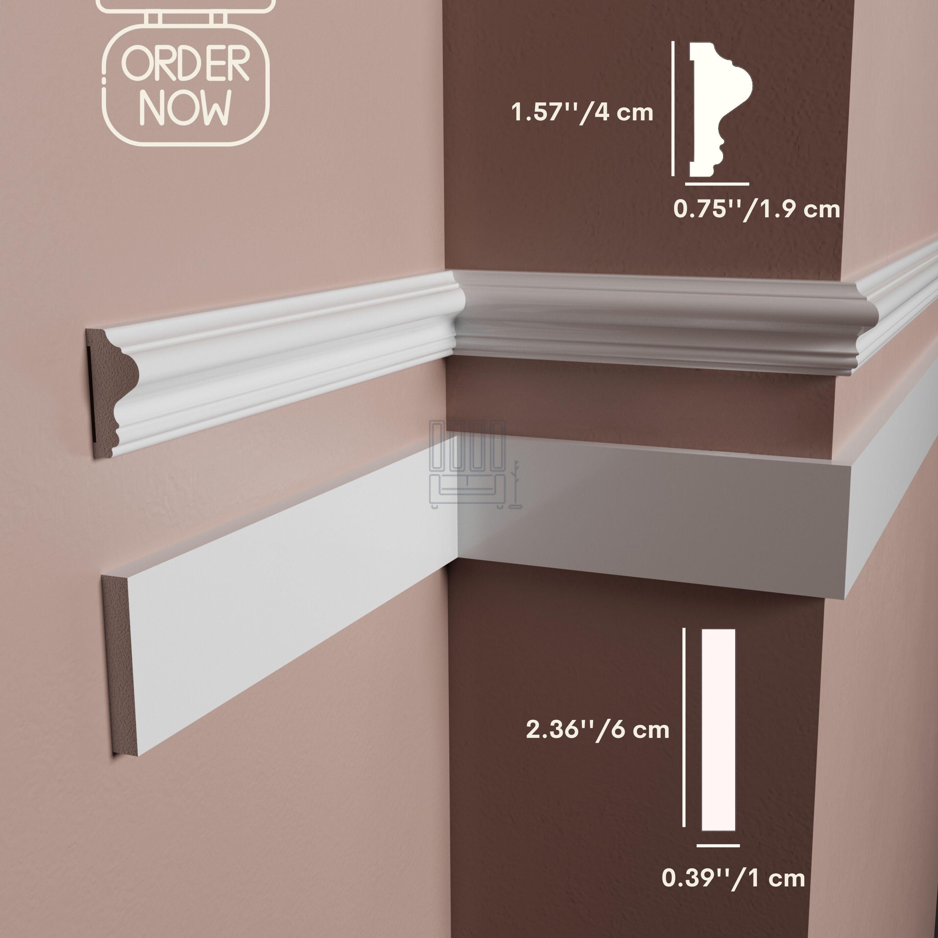 Wainscoting Kit, Half Wall Molding Set, Paintable White DIY Panel ...