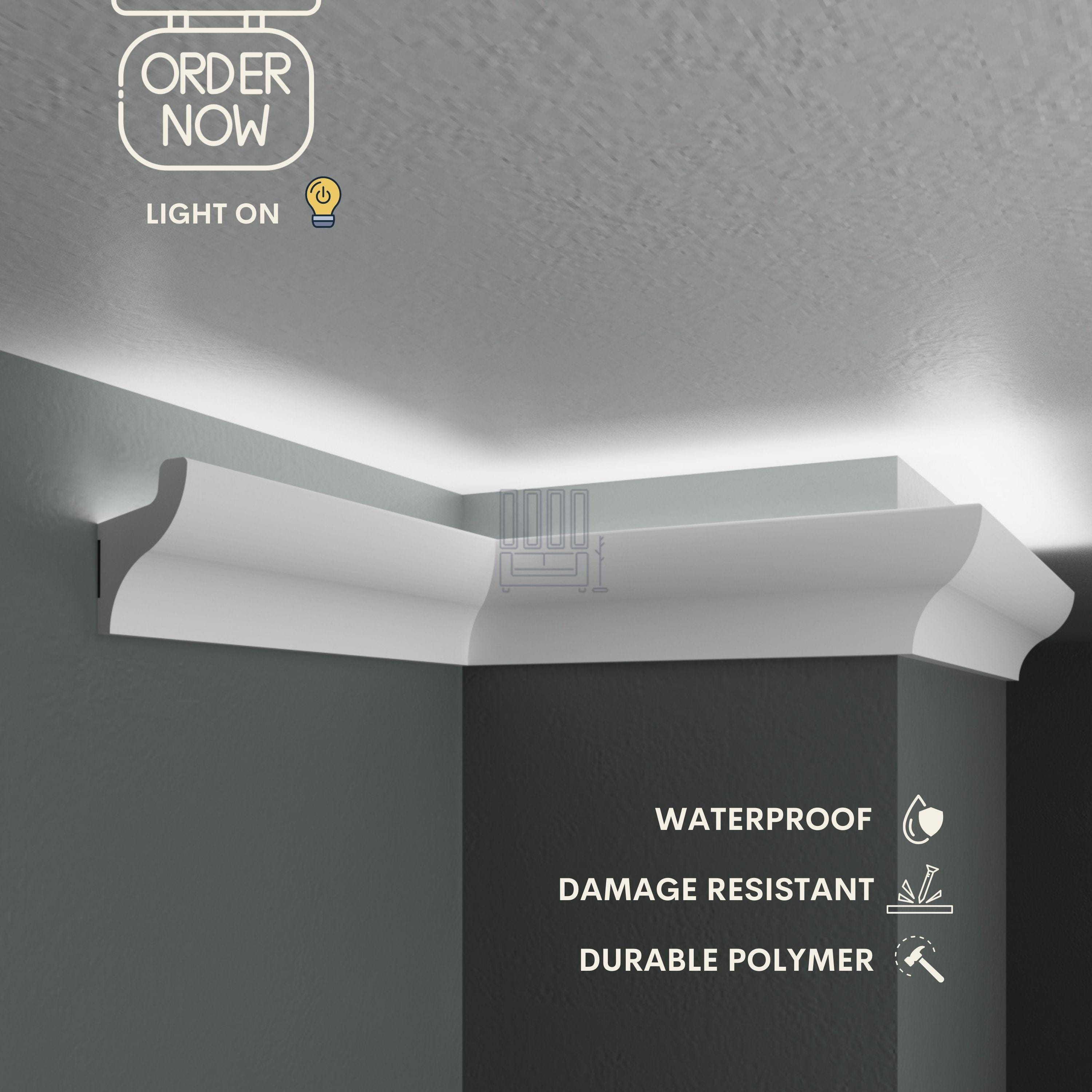 LED Ceiling Coving Crown Molding, Indirect Lighting Cornice Skirting ...