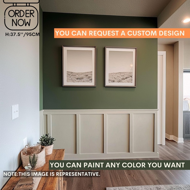 Shaker Wainscoting Kit, Pre-cut Paintable White Wall Panels - Etsy