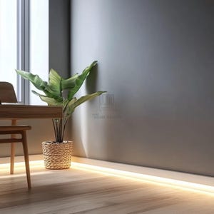 Led Baseboard Molding, White Durable Polimer Floor Moulding, Skirting ...