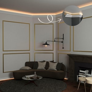 LED Ceiling Coving Crown Molding, Indirect Lighting Cornice Skirting ...