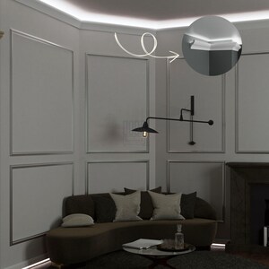 LED Ceiling Coving Crown Molding, Indirect Lighting Cornice Skirting ...
