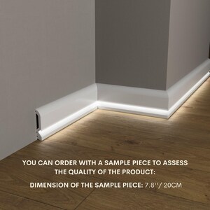 Led Baseboard Molding, White Durable Polimer Floor Moulding, Skirting ...