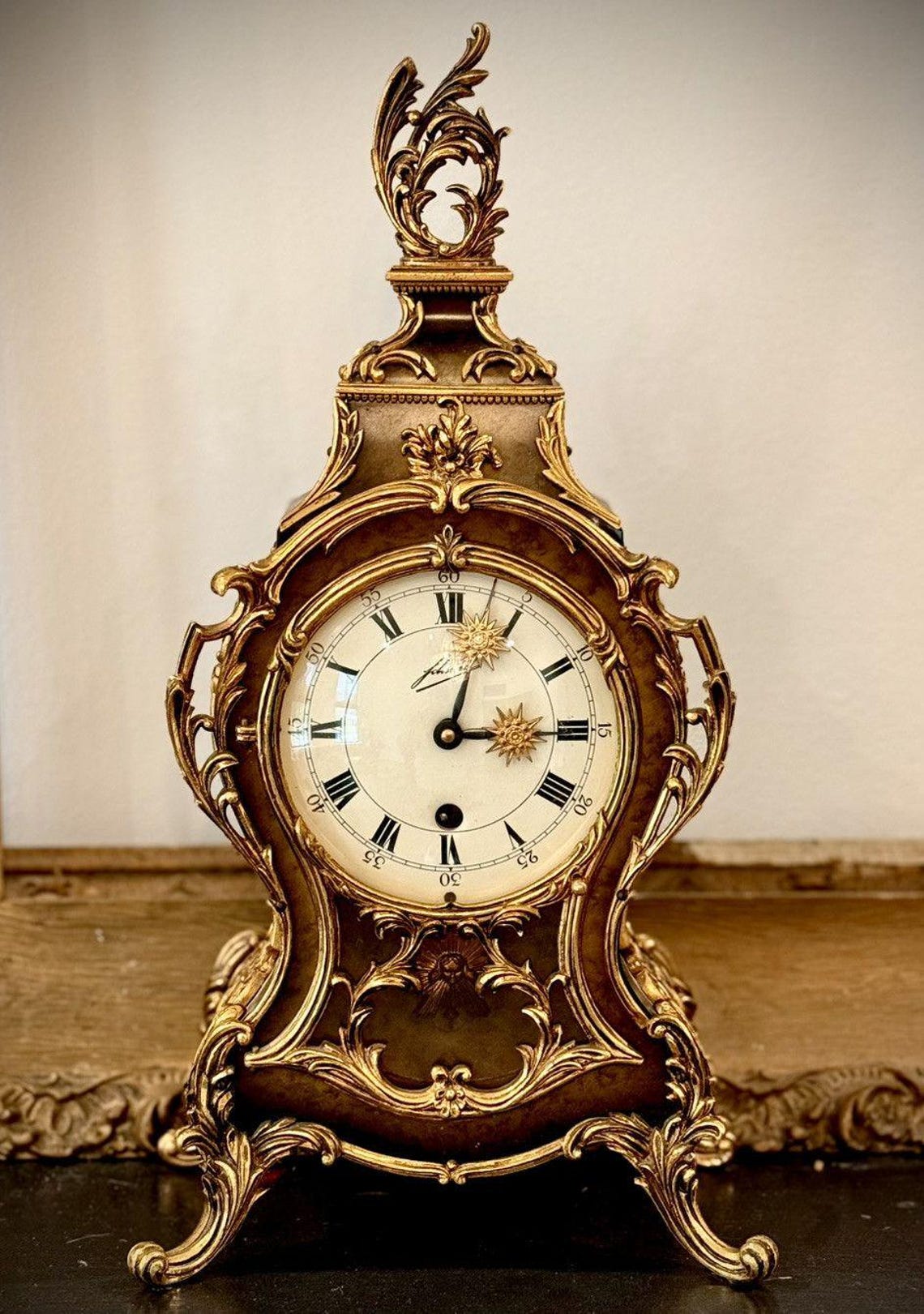 Antique SCHMID Large German Table Clock BREATHTAKING! Excellent ...
