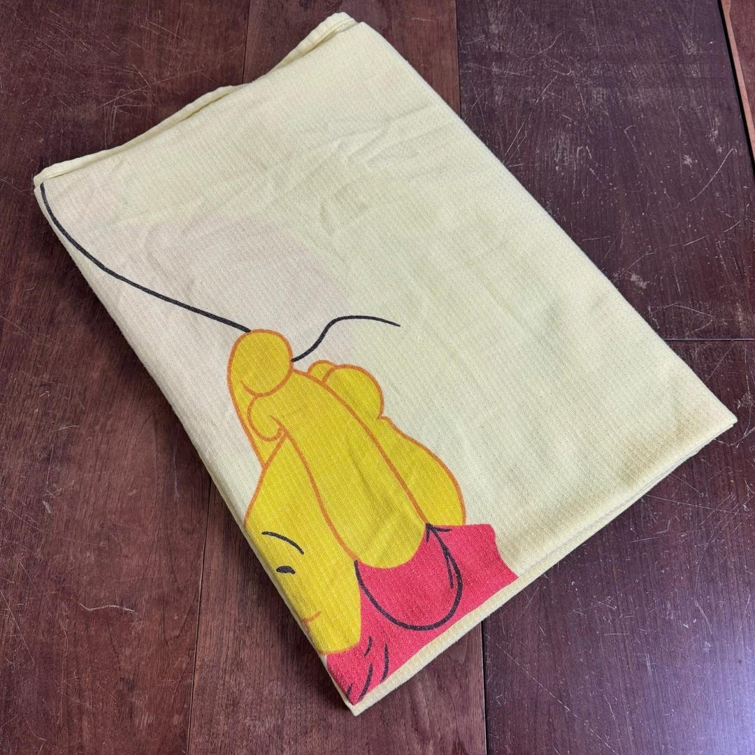 Winnie the Pooh Waffle Weave Blanket FULL Bed Spread 84x60 VINTAGE ...