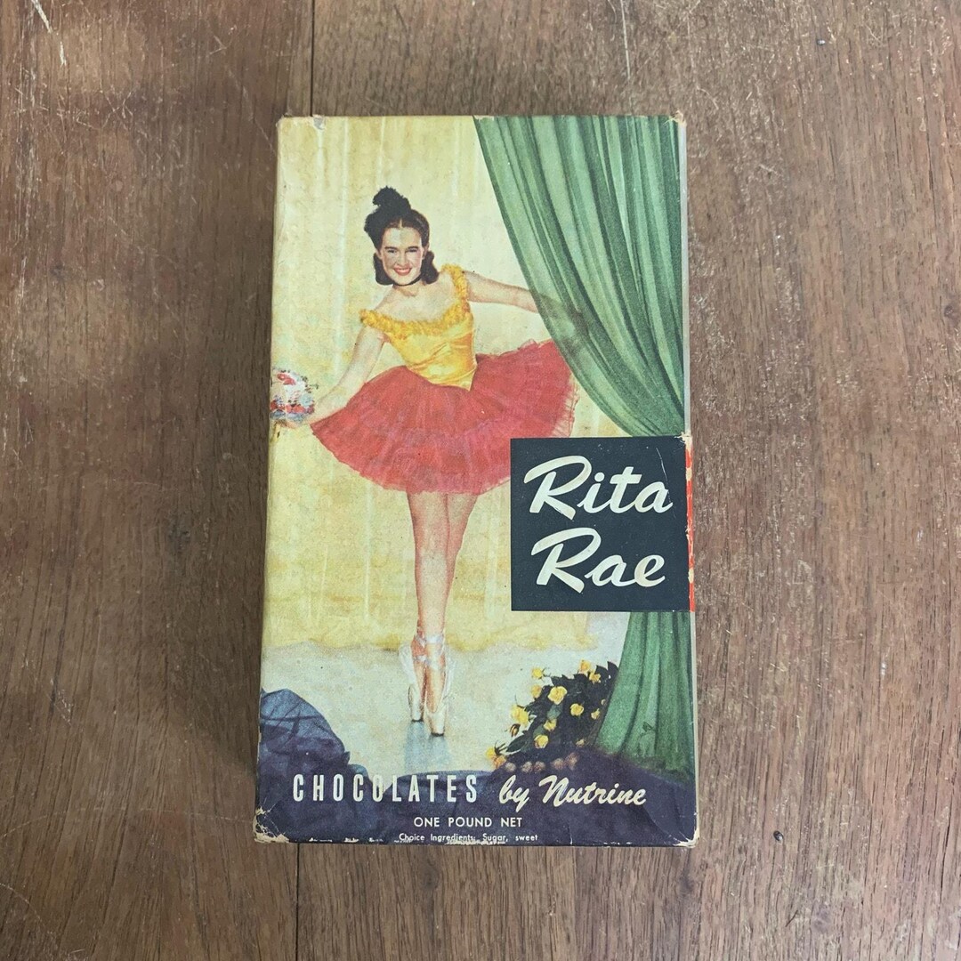 Rita Rae 1930s Chocolate Candy Box Empty Advertising Nutrine Candy Co ...