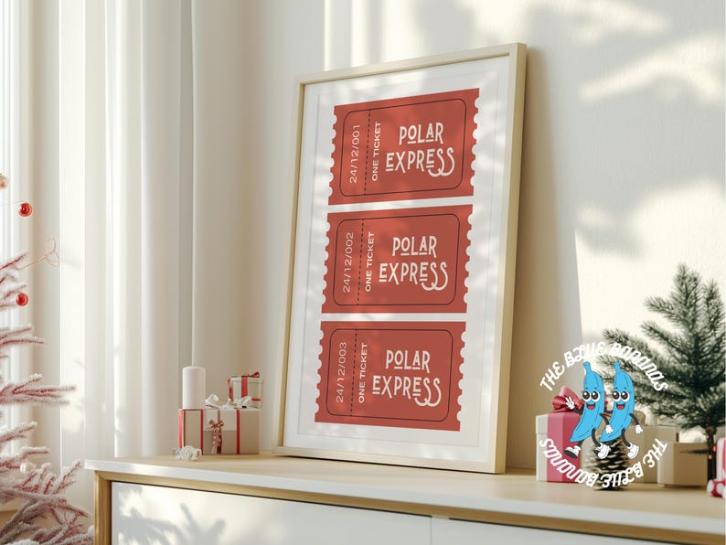 Polar Express Train Ticket Poster, Christmas Decor, Festive Wall Art ...
