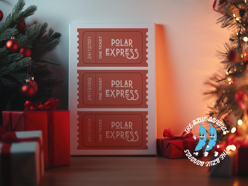 Polar Express Train Ticket Poster, Christmas Decor, Festive Wall Art ...