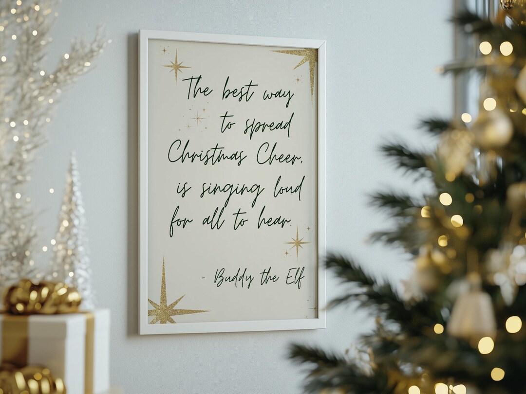 Buddy the Elf Quote Poster, Christmas Cheer Wall Art, Festive Holiday ...