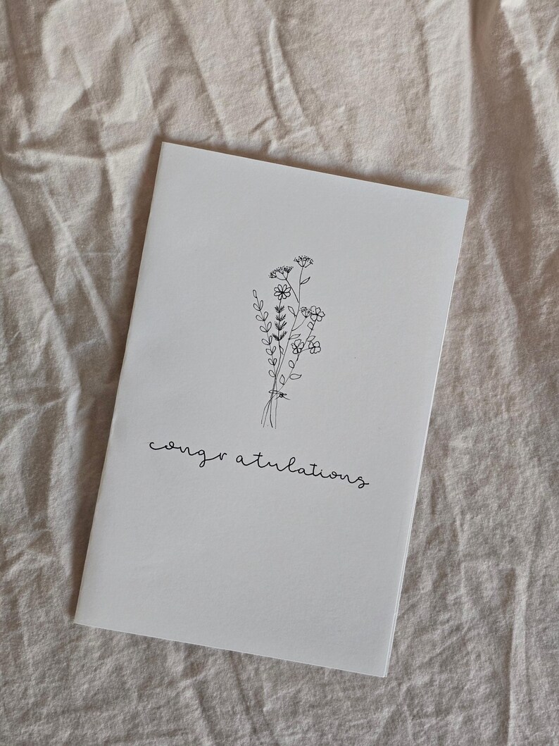 Handmade Custom Aesthetic Congratulations Card | Personalized Card for ...