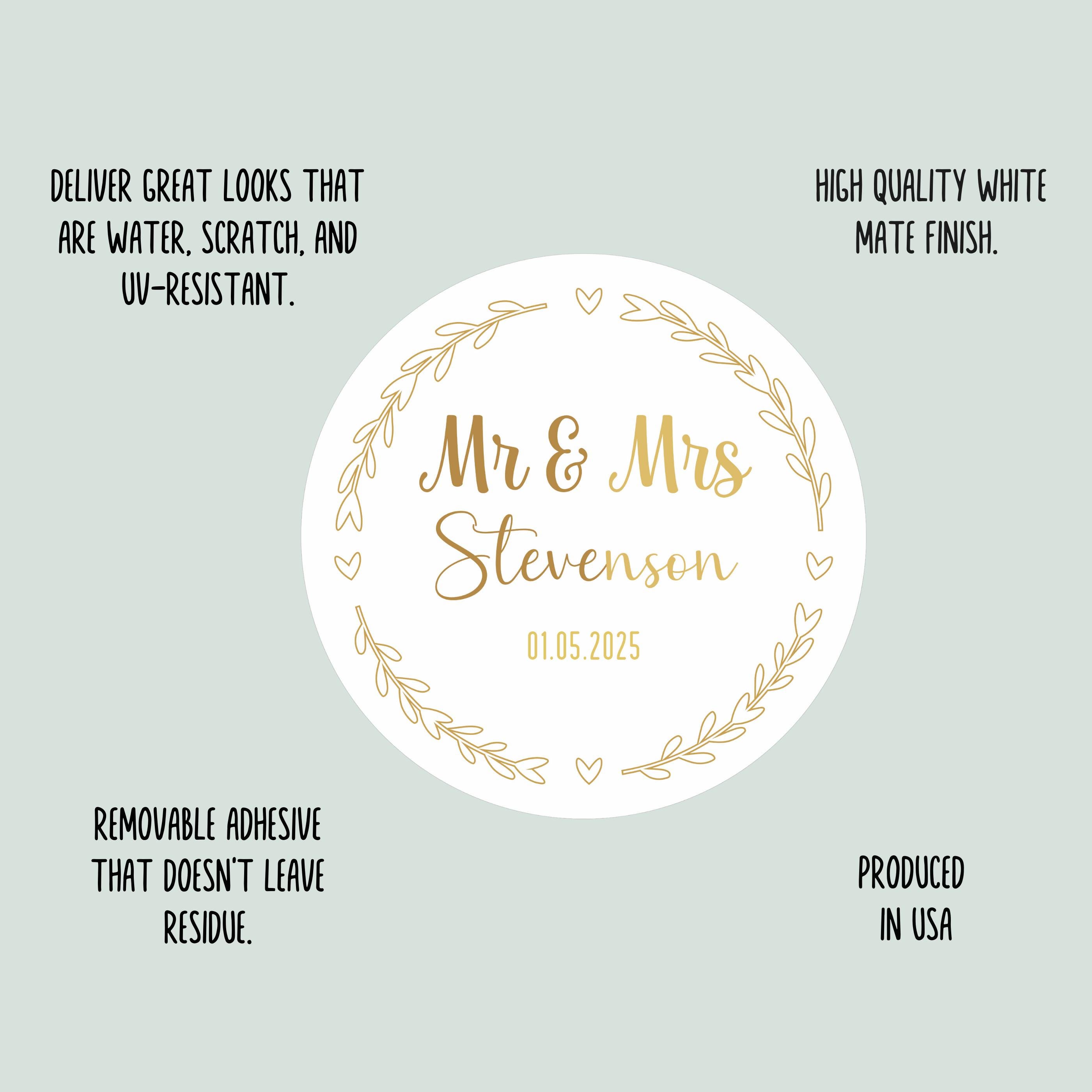 Custom Mr and Mrs Sticker Vinyl Decal Bride and Groom Gifts for Wedding ...