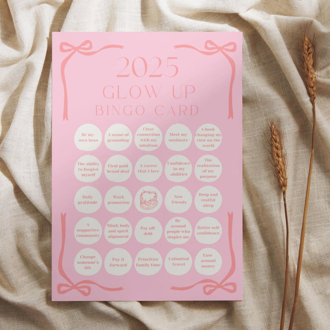 EDITABLE 2025 Glow up Bingo Card, Girls Night Games, 2025 New Year's ...