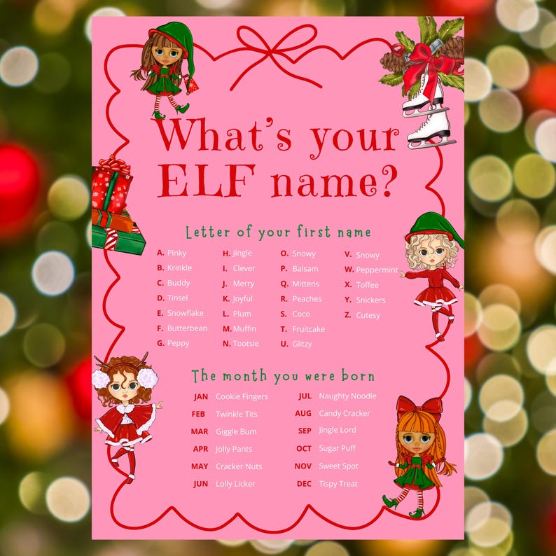 Printable Christmas Game, Holiday Family Party Games, Coquette ...