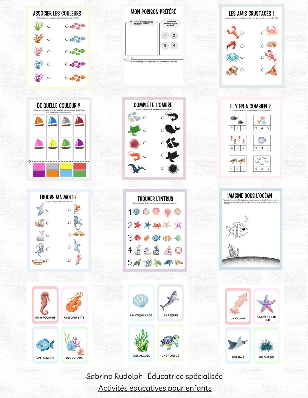 Ocean and Fish Themed Activity Sheets for Children - Etsy
