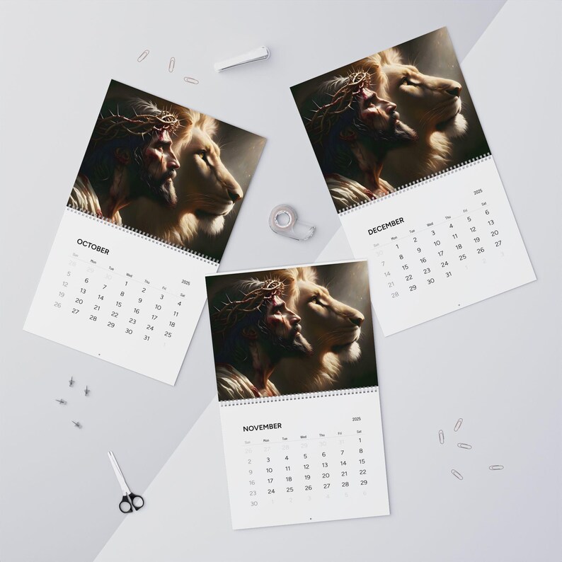 Lion of Judah 2025 Calendar, Jesus Picture Calendar, Christian Wall ...