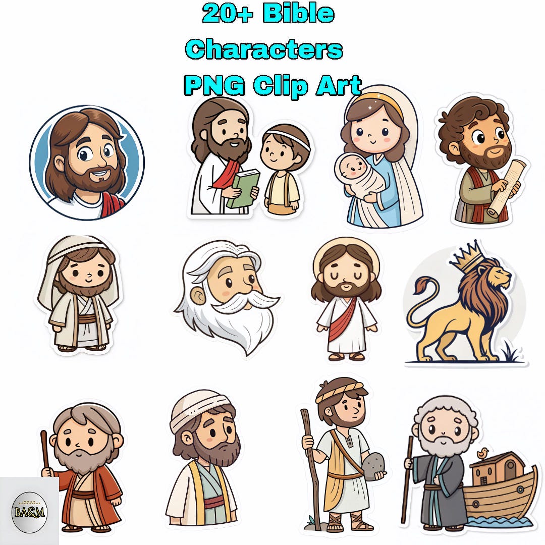 20, Bible Characters, Clip Art Christian, PNG Graphics for Crafts ...