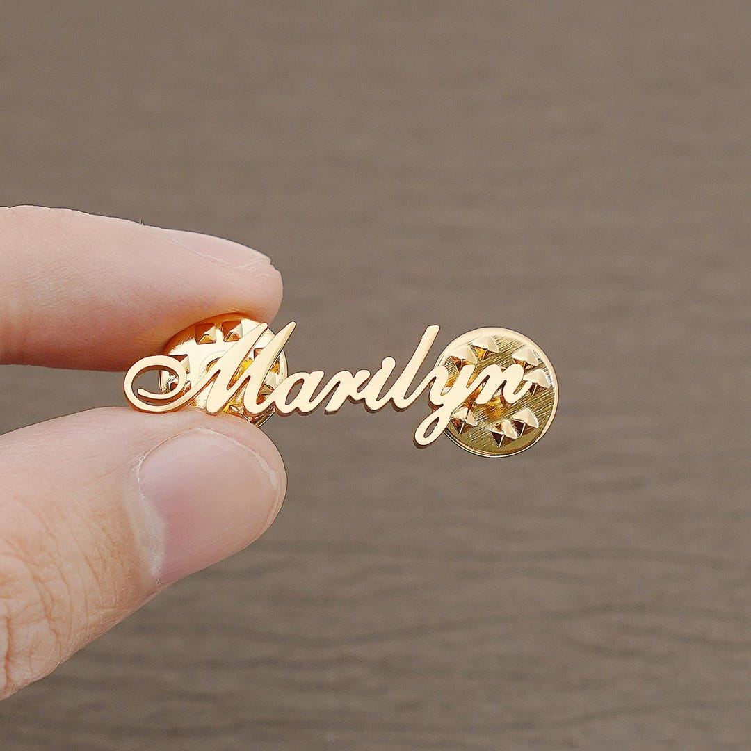 Custom Name Brooch, Personalized Name Pin Brooch Clip, Custom Initials ...