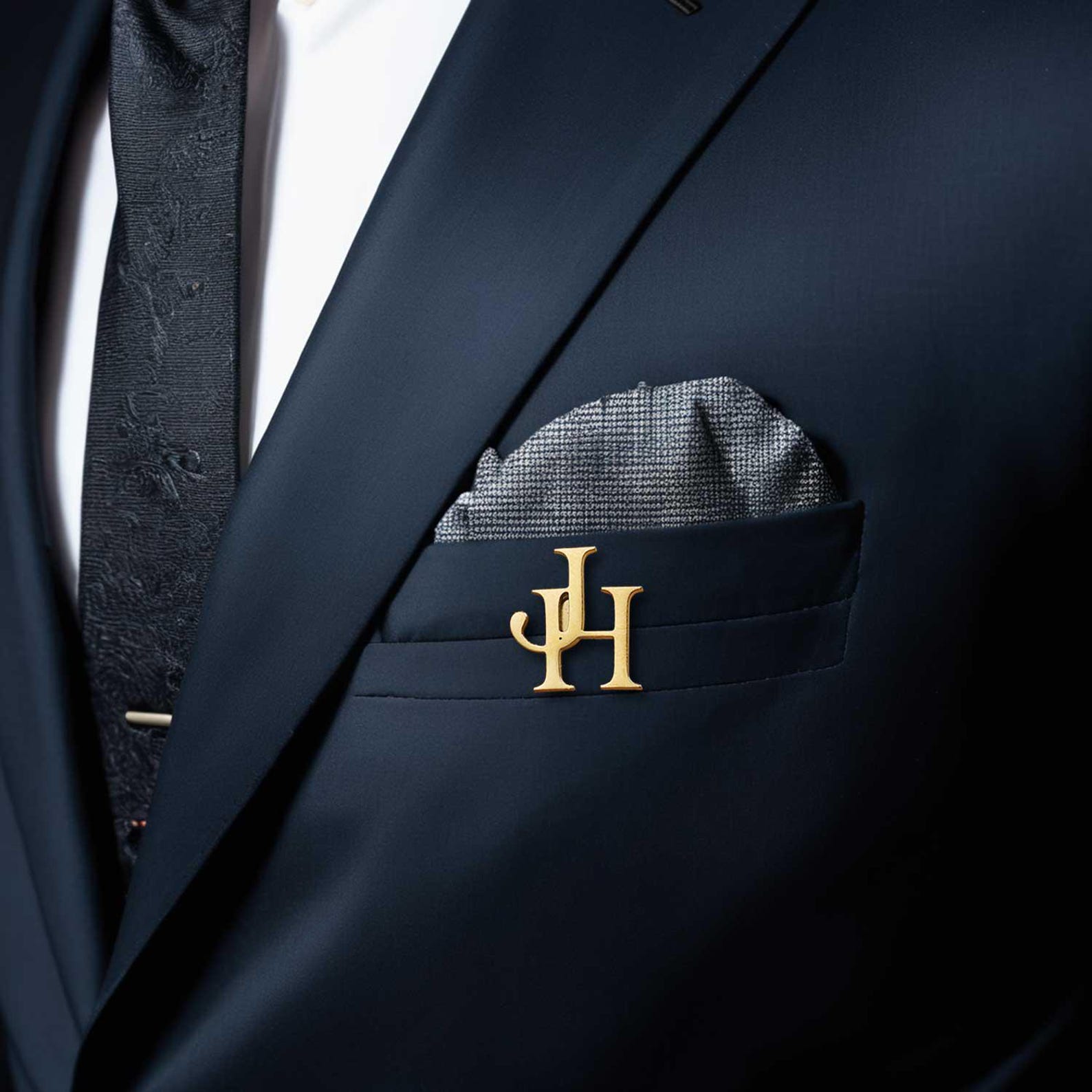 Personalized Initial Brooch: Custom Suit Lapel Pin, Corporate Gift - Etsy