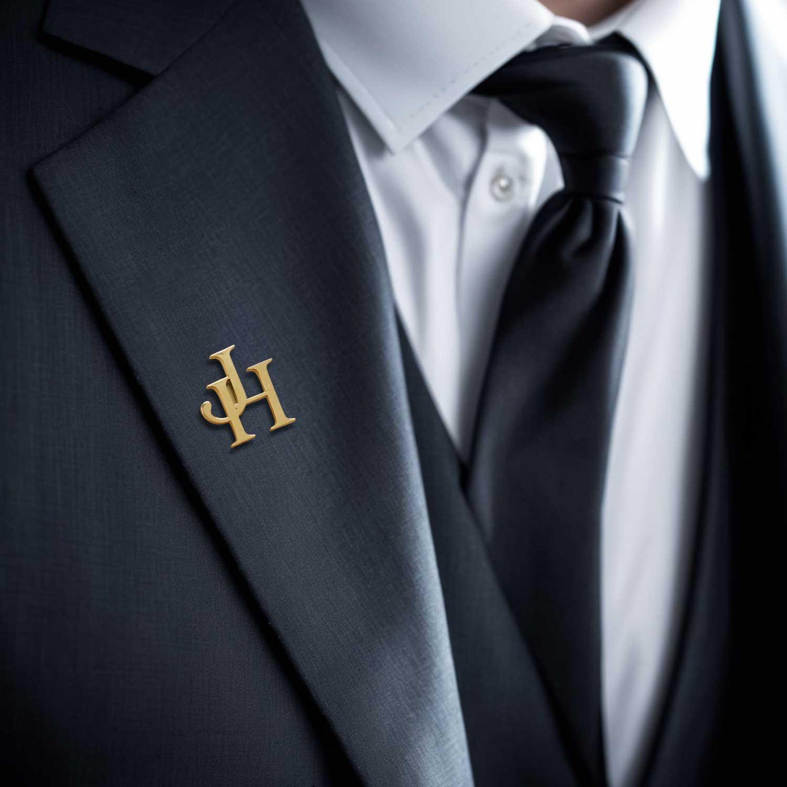 Personalized Initial Brooch: Custom Suit Lapel Pin, Corporate Gift - Etsy