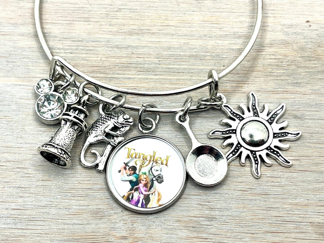 Disney Tangled Charm Bracelet,rapunzel Charm Bracelet,disney Princess ...