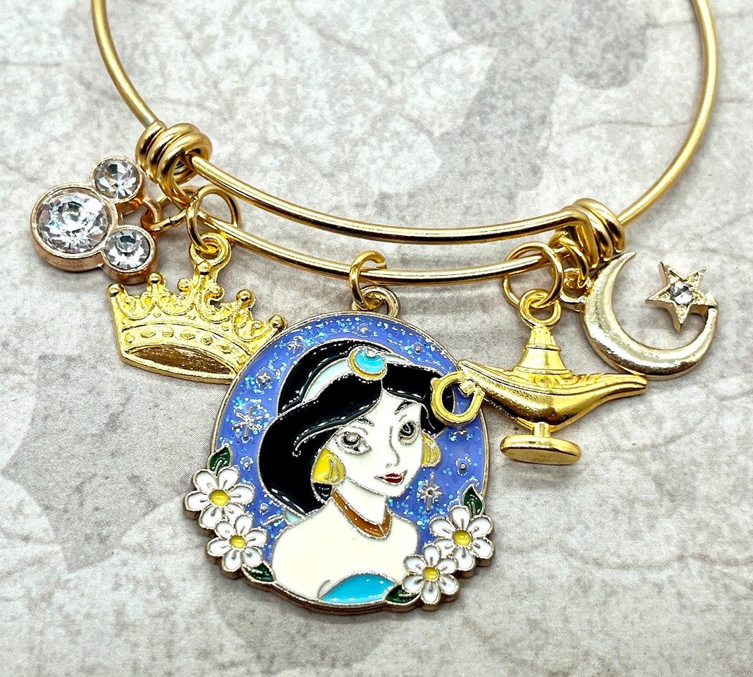 Disney Princess Jasmine Charm Bracelet aladdin Bracelet-princess ...