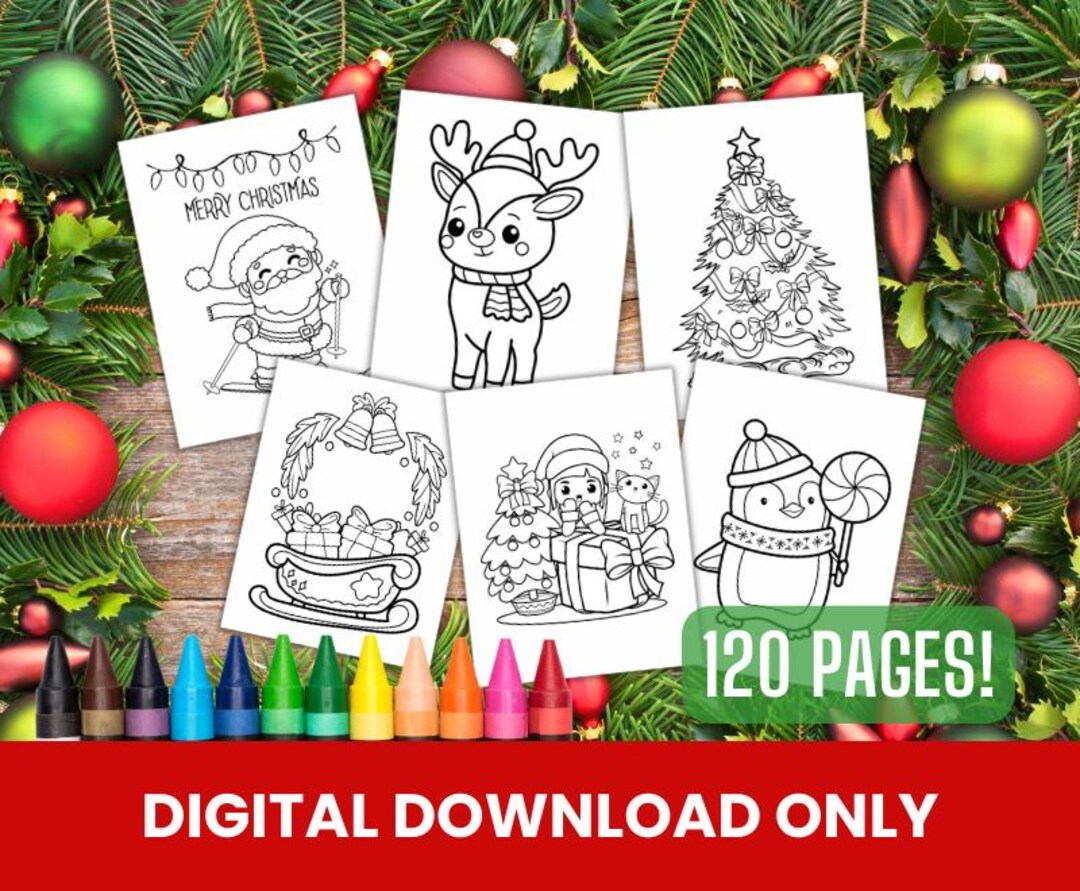 Christmas Coloring Book for Kids 120 Printable Pages Christmas ...