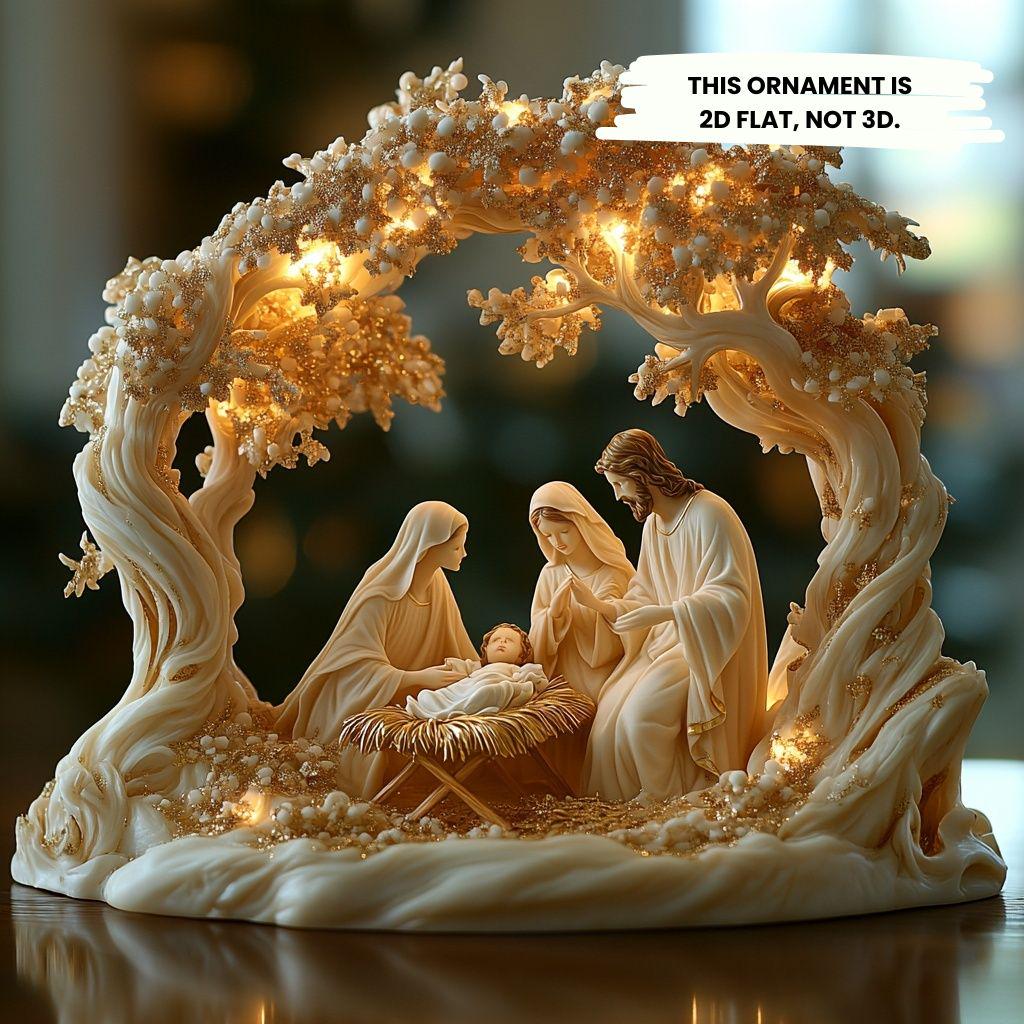Lighted Nativity Scene 2D FLAT, Elegant Holy Family Christmas ...